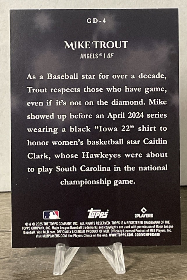 2025 Topps Series 1 Celebration Mike Trout Game Day Drip #GD-4 | eBay