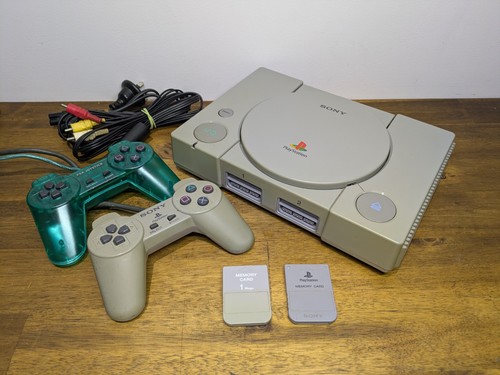 Playstation 1 Ps1 PsOne Console Bundle + 2x Controllers + Cables - Mod ...