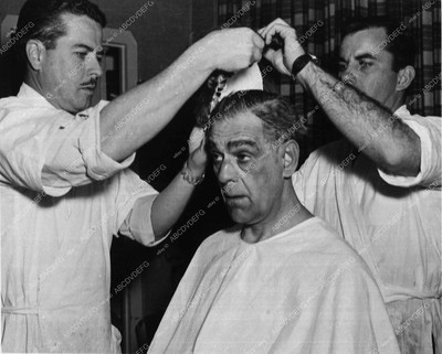 3726-26 Boris Karloff makeup artist Bud Westmore Jack Kevan behind ...