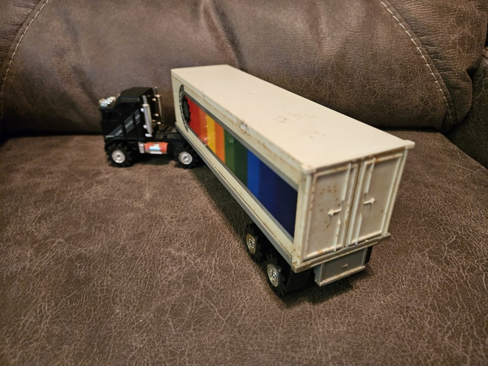 Vintage SCHAPER Stomper Black Semi Truck & Semi Trailer 80s Runs | eBay