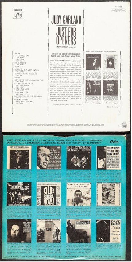 Judy Garland Authentic Signed Autographed Autograph Record Album 1964 ...