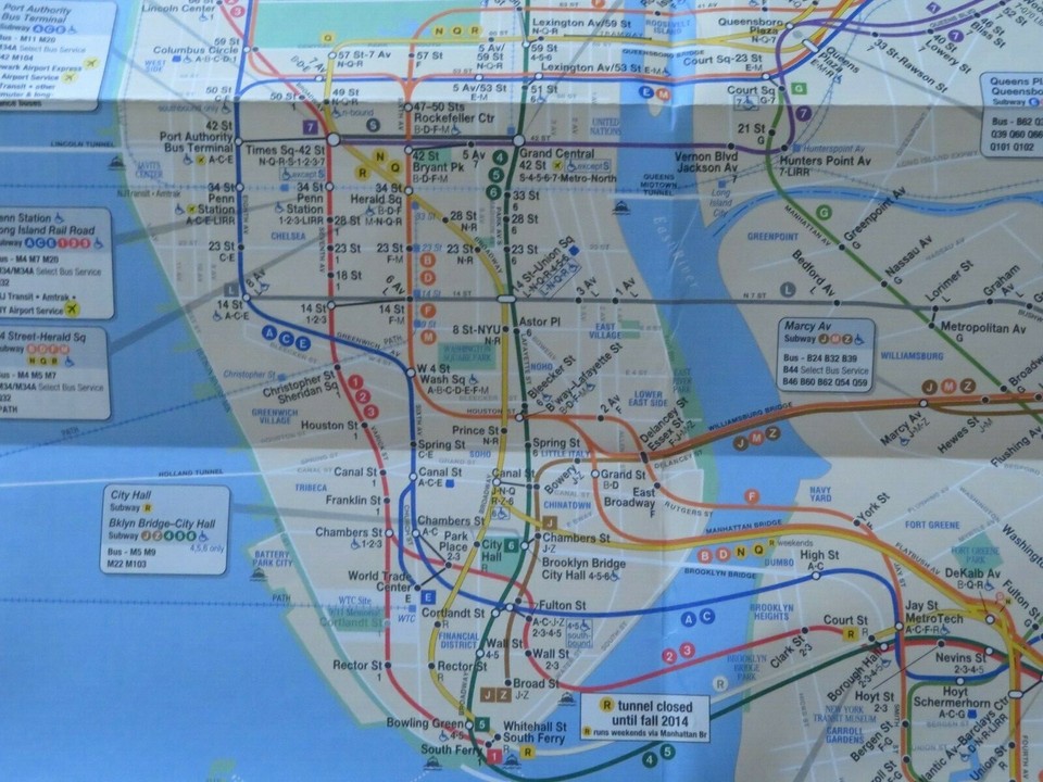 New York City MTA Map Subway Bus Train Rail 2013 = | eBay
