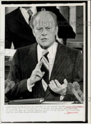 1974 Press Photo President Gerald Ford Addresses Congress, Washington ...