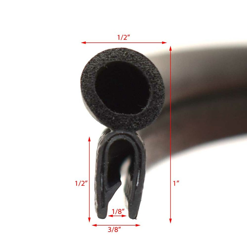 Trim-Lok Boat Trim Seal Molding | 1/8 x 1/2 Inch Black Pebbled (FT) | eBay