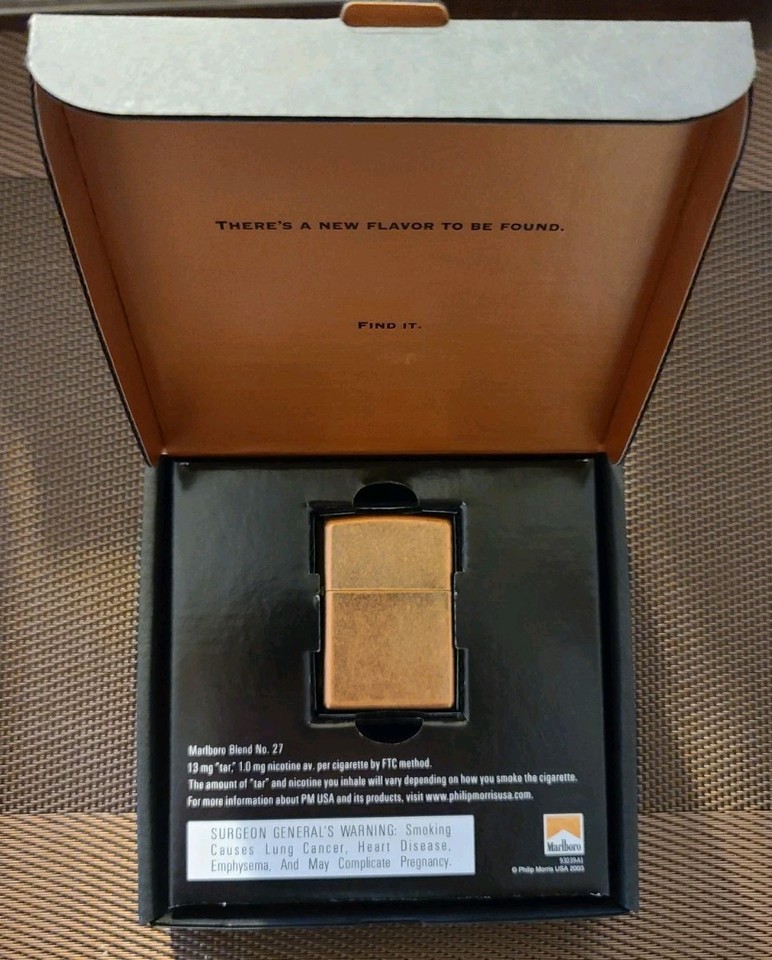 Zippo 2003 Vintage Solid Copper Lighter Marlboro Blend Nº 27 New Never Stuck | eBay