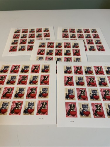 2023 US Scott #5745-46 Cats & Dogs Love Sheet of 100 Forever Stamps MNH ...