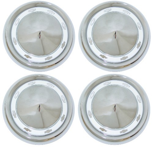 1955 CHEVROLET CAR HUBCAPS SMALL STYLE W WHITE PAINTED DETAILS 150 210 ...