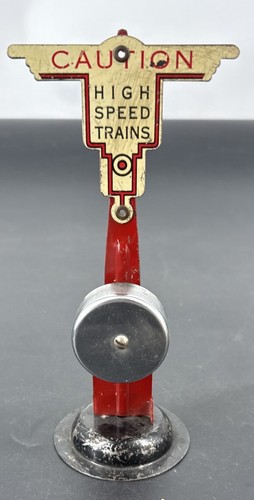 Vintage MARX 1930's Caution High Speed Trains Sign Two Sided w/ Bell ...