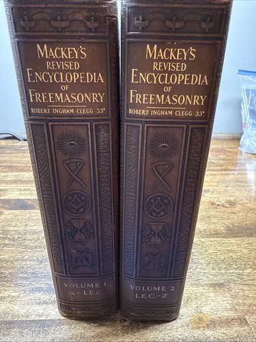 1929 Encyclopedia of Freemasonry Mackey 2 Volume Set 1 & 2 VG Embossed ...