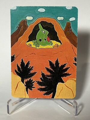 Larvitar Custom Painted Limited Print Pokémon Card | eBay