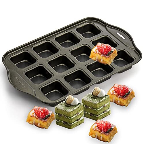 2 Pack 12 Cavity Mini Cheesecake Pan with Removable Bottom Brownie Pan ...