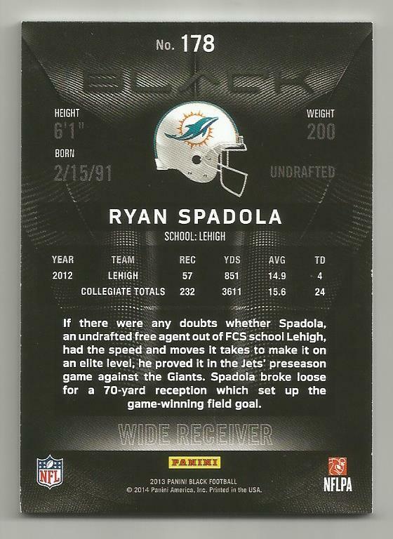 Ryan Spadola RC 2013 Black Gold Football Card 7/49 | eBay