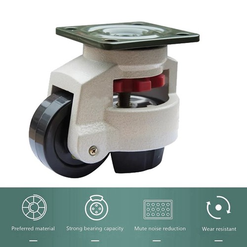 4 Pack Retractable Leveling Machine Casters w/ Nylon Wheel & Rubber ...