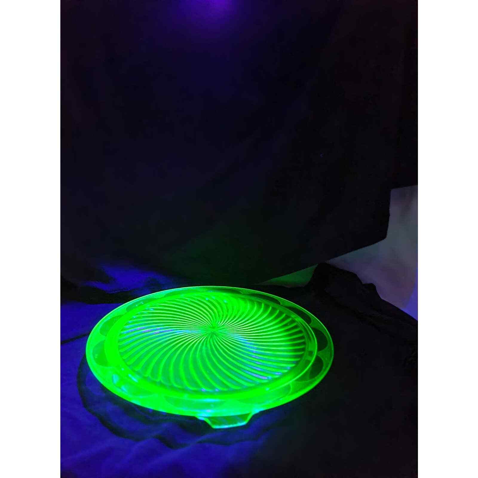 Vaseline Glass Cake Platter | eBay