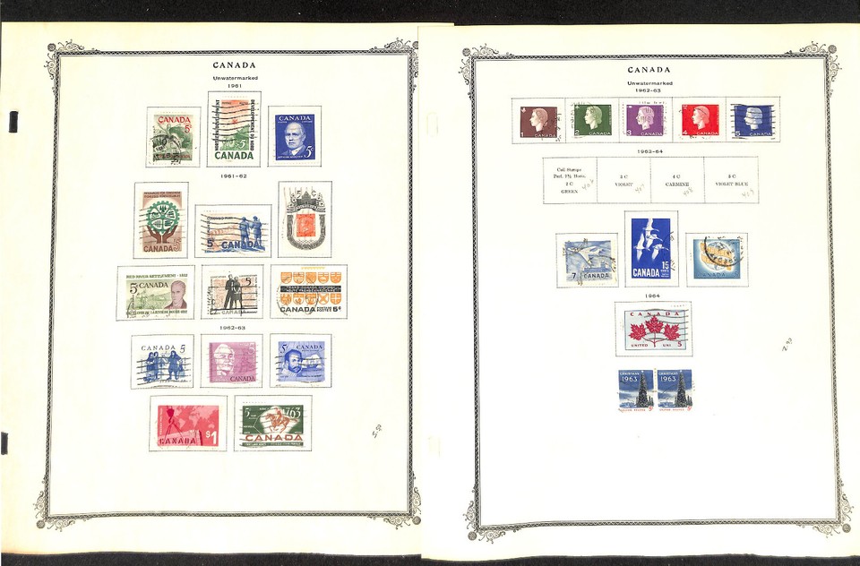Canada Stamp Collection 1851 to 1963 in Scott Specialty Album, 35 Pages ...