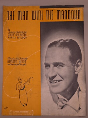 THE MAN WITH THE MANDOLIN - 1939 Sheet Music - by James Cavanaugh - VTG ...