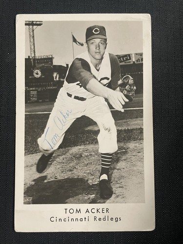 1957 Tom Acker CINCINNATI REDS Team Issued Autographed / Posted ...