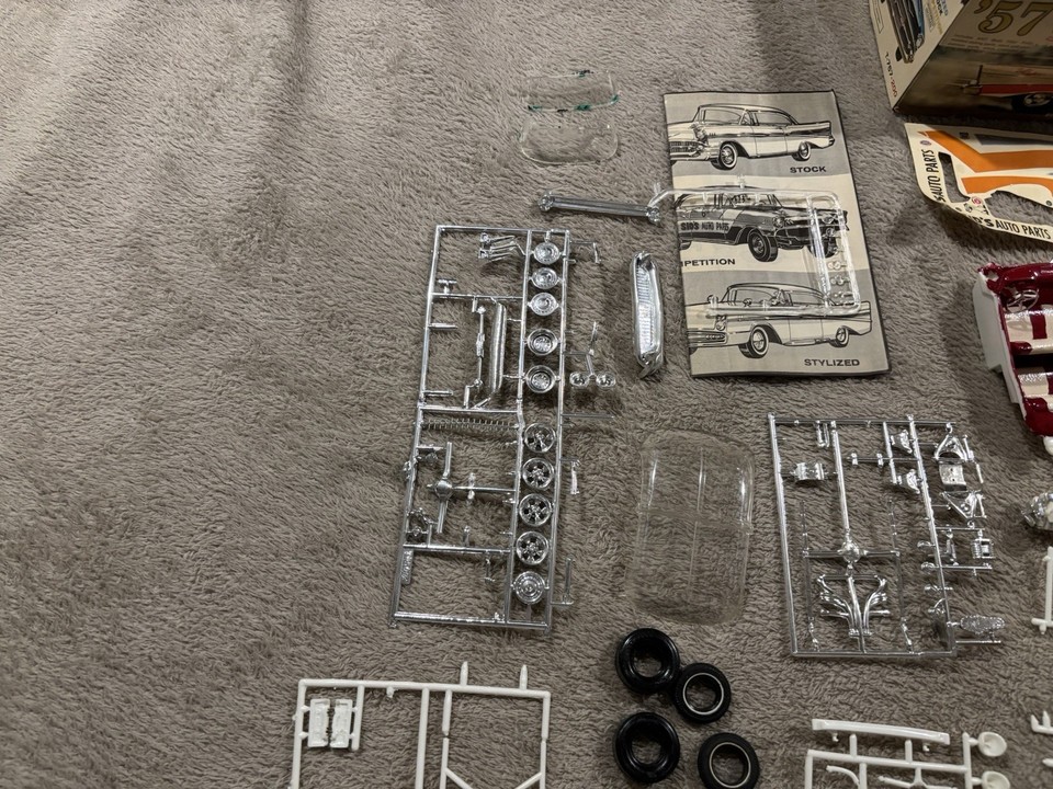 Vintage AMT 1957 Chevy 2Dr Hardtop 3 in 1 Kit T-757-200 Box Trophy ...