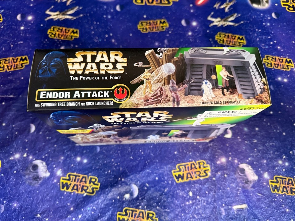 STAR WARS -Endor Attack Swinging Tree Branch & Rock Launcher POTF ...