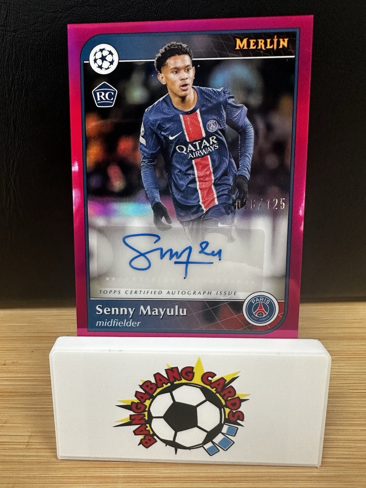 Senny Mayulu Auto Topps Merlin 25 Paris Saint Germain Pink /125 | eBay UK
