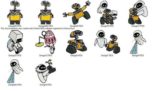 10 ROBOT EMBROIDERY MACHINE DESIGNS PES JEF HUS EXP DST VIP USB | eBay