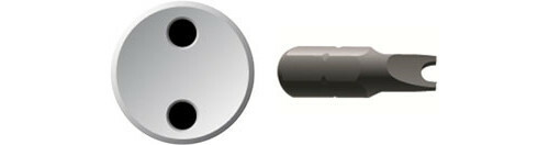 #10 Two Hole Insert Bit 1/4" Hex x 25mm - suitable for the PROLOK TWO ...