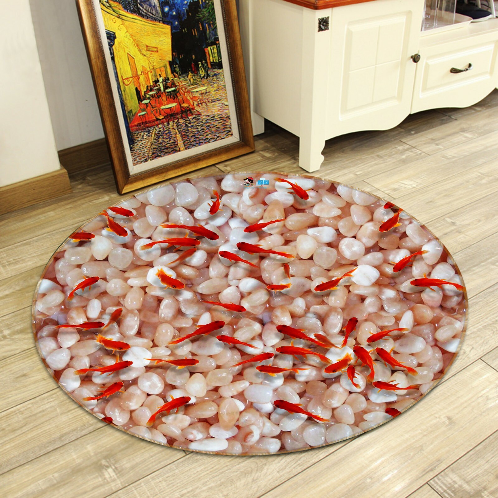 3D Stone Red Goldfish NA11365 Game Rug Mat Elegant Photo Carpet Mat Fay ...