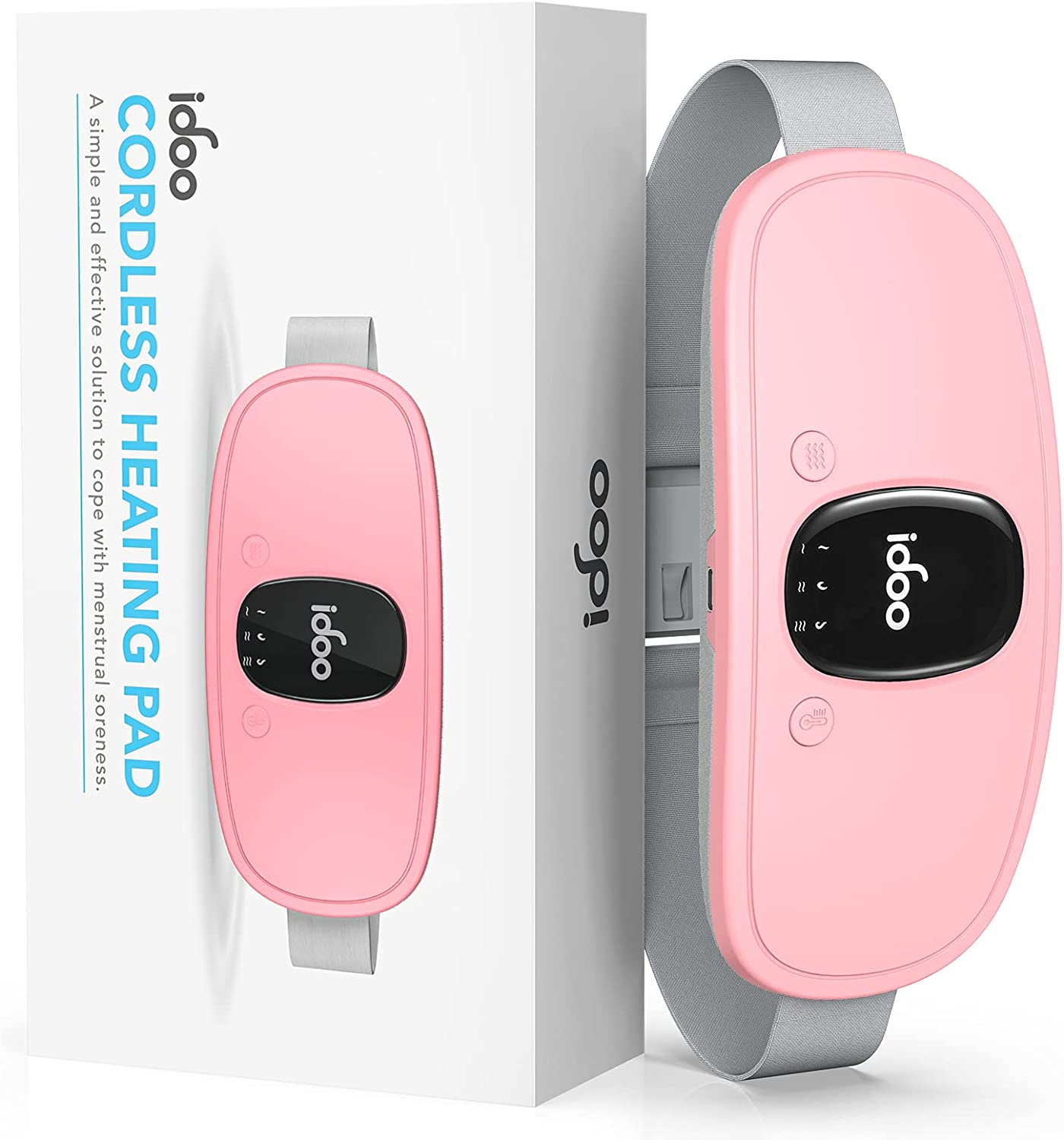 Idoo Heating Pad for Cramps, Cordless Portable Menstrual Heating Pad ...