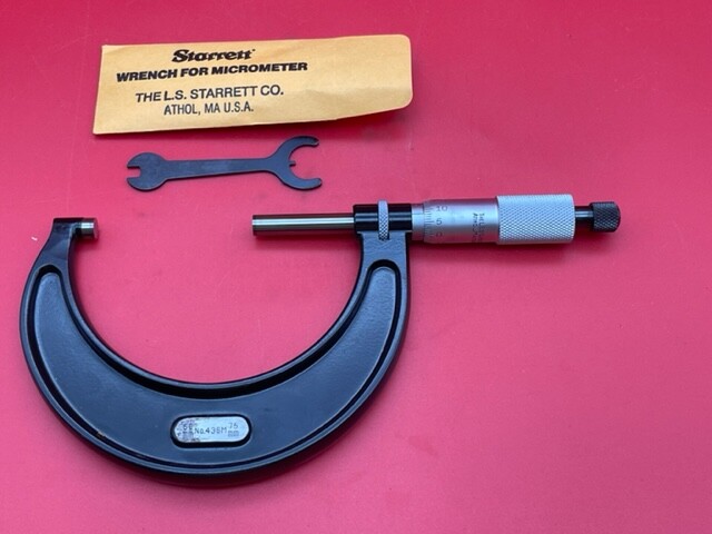 Starrett V436MXRL-75 Outside Micrometer, Carbide, Ratchet Thimble, Lock ...