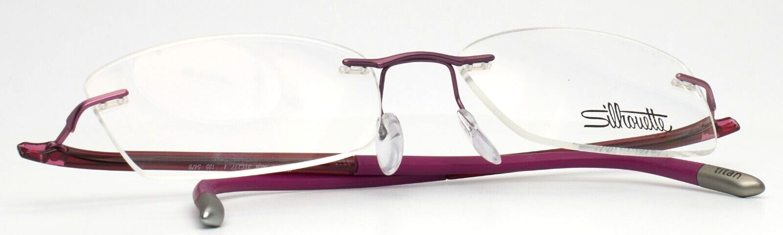 SILHOUETTE 4525 40 6058 5479 Metallic Lilac Womens Rimless Eyeglasses ...