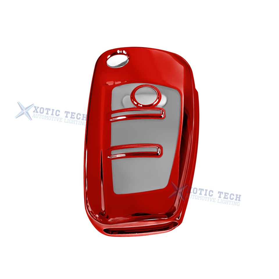 1pc Red TPU Smart Folding Key Fob Cover Protector For Audi A4 A6 A8 Q2 ...