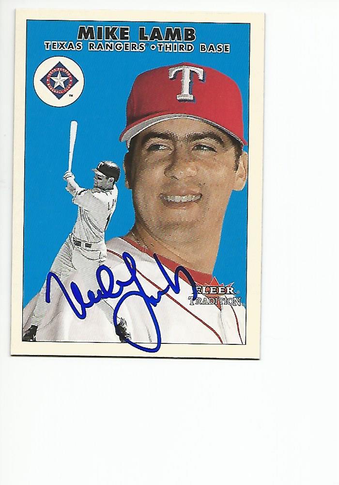 MIKE LAMB Autographed Signed 2000 Fleer Update card Texas Rangers COA ...