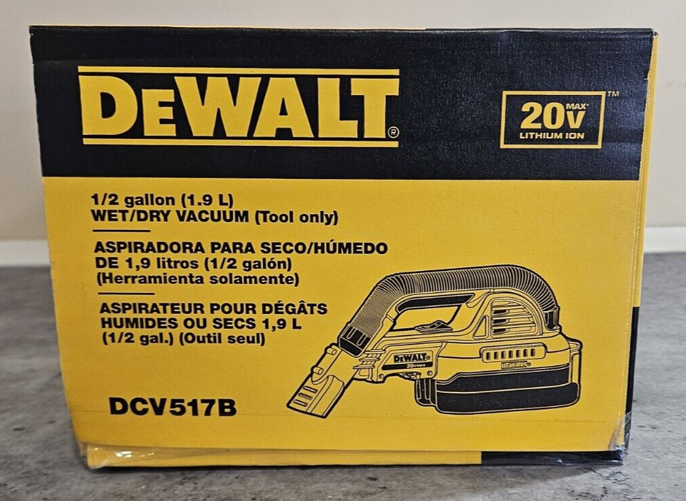 DeWalt DCV517 1/2 Gallon Cordless Portable Wet/Dry 20v Max Vacuum (Tool ...