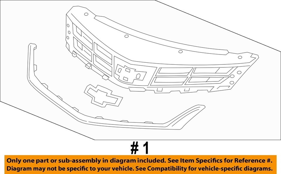 GM OEM 16-19 Cruze Front Bumper Grille Grille Components-Upper Grille ...