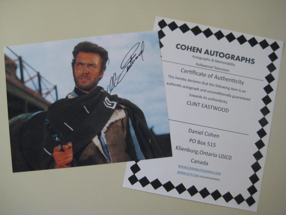 CLINT EASTWOOD HAND SIGNED PHOTO AUTOGRAPH COA From The Good Bad and ...