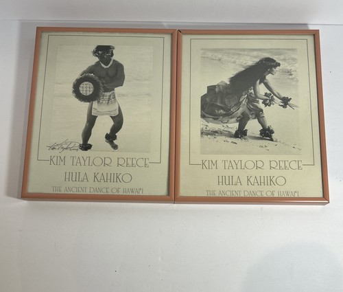 Lot of 2 Kim Taylor Reece Art Hula Kahiko framed hawaii Photo Prints ...