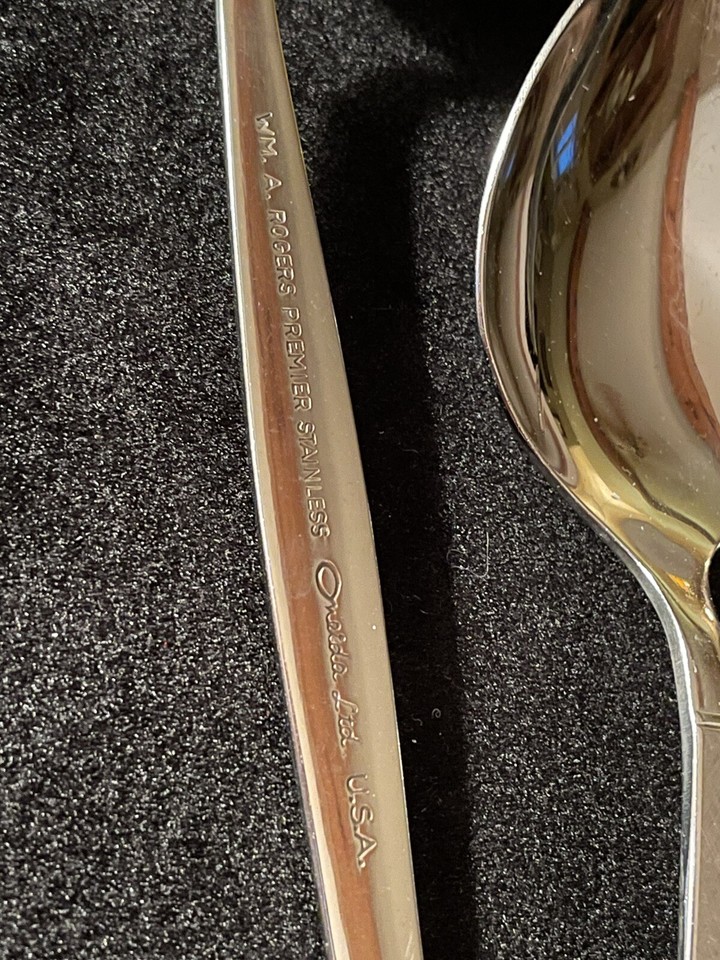 Oneida Ltd / Wm A Rogers MCM Spanada Soup Spoons FOUR Stainless ...