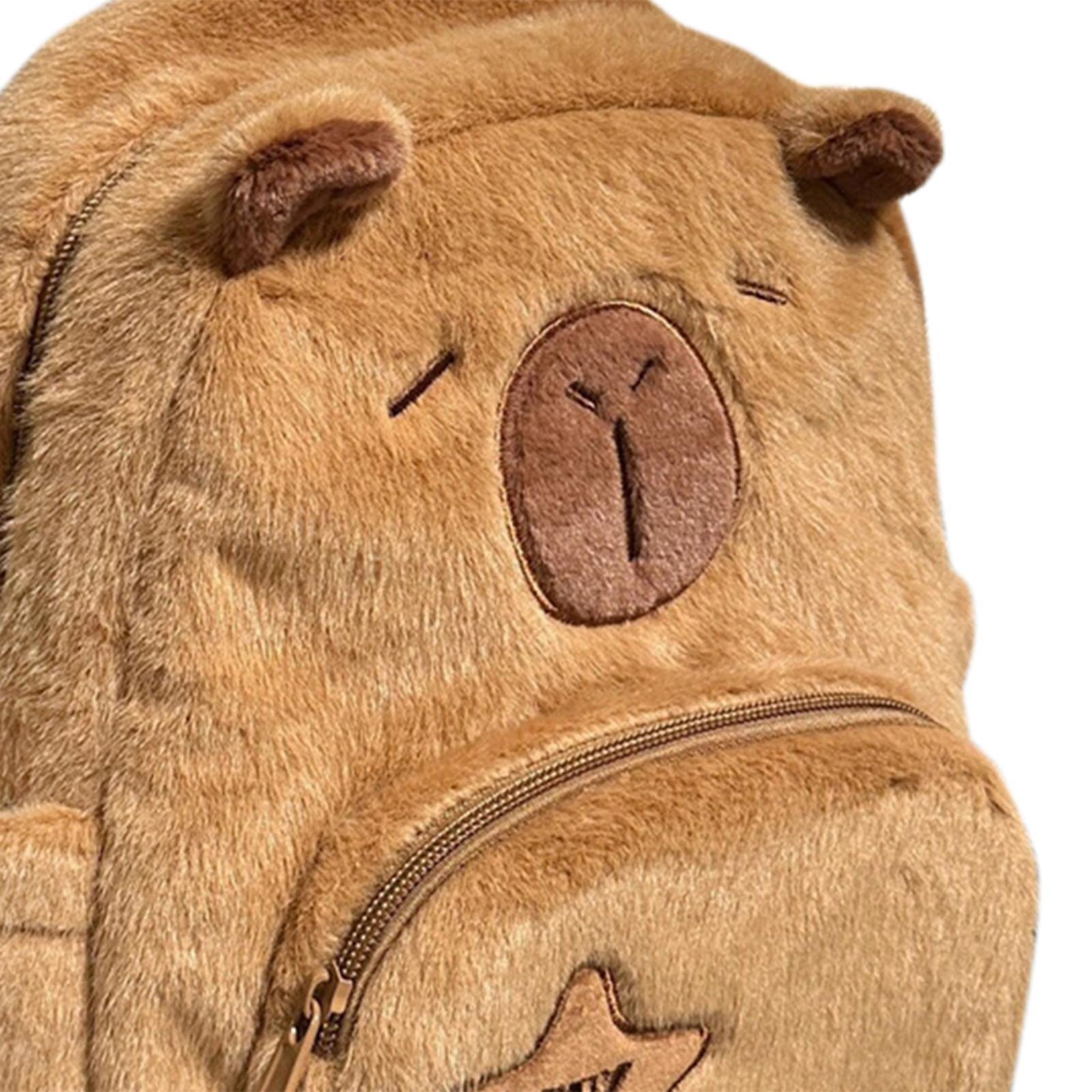Plush Capybara Backpack Cute Rucksack Fashion Bookbag for College | eBay