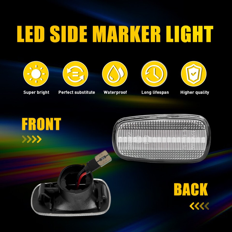 1/2SET Clear Dynamic LED Side Marker Light For 01-06 Lexus IS300 SC430 ...