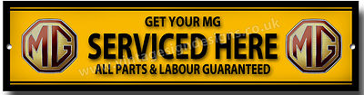MG "GET YOUR MG SERVICED HERE" METAL SIGN. WORKSHOP, GARAGE SIGN ...