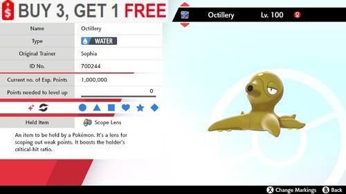 Shiny Octillery Pokemon Sword and Shield Perfect IV 🚀 Fast Delivery 🚀 ...