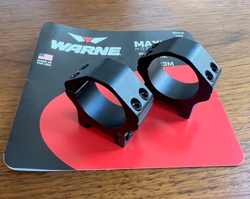 Warne Maxima Horizontal 30mm Low Fixed Scope Rings, Matte Black Steel ...