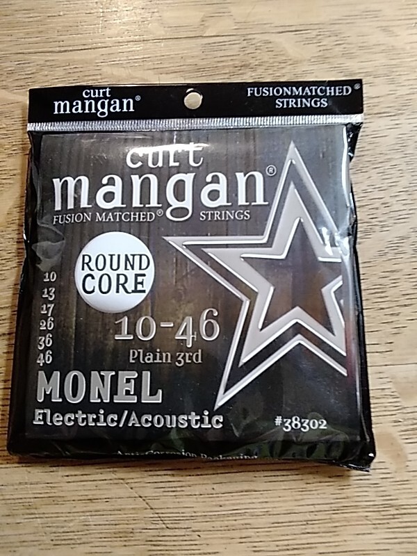 Curt Mangan 10-46 Monel Round Core Electric/Acoustic Guitar Strings - 3 ...