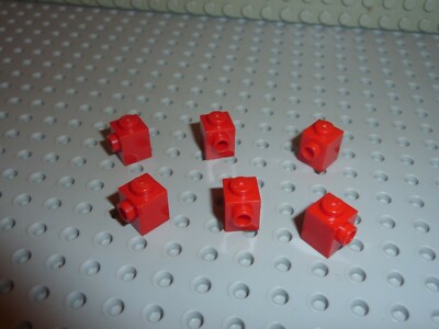 6x LEGO Red Brick with 1 Stud ref 87087 Set 7208/3366/40028/20013/8061 ...