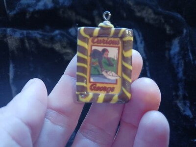 polymer clay pendant Vintage charm curious George monkey nostalgic ...