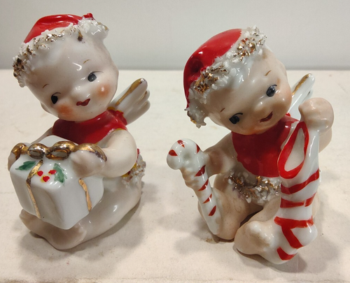 Pair of Vintage Lefton Christmas Angels W/ Labels | eBay