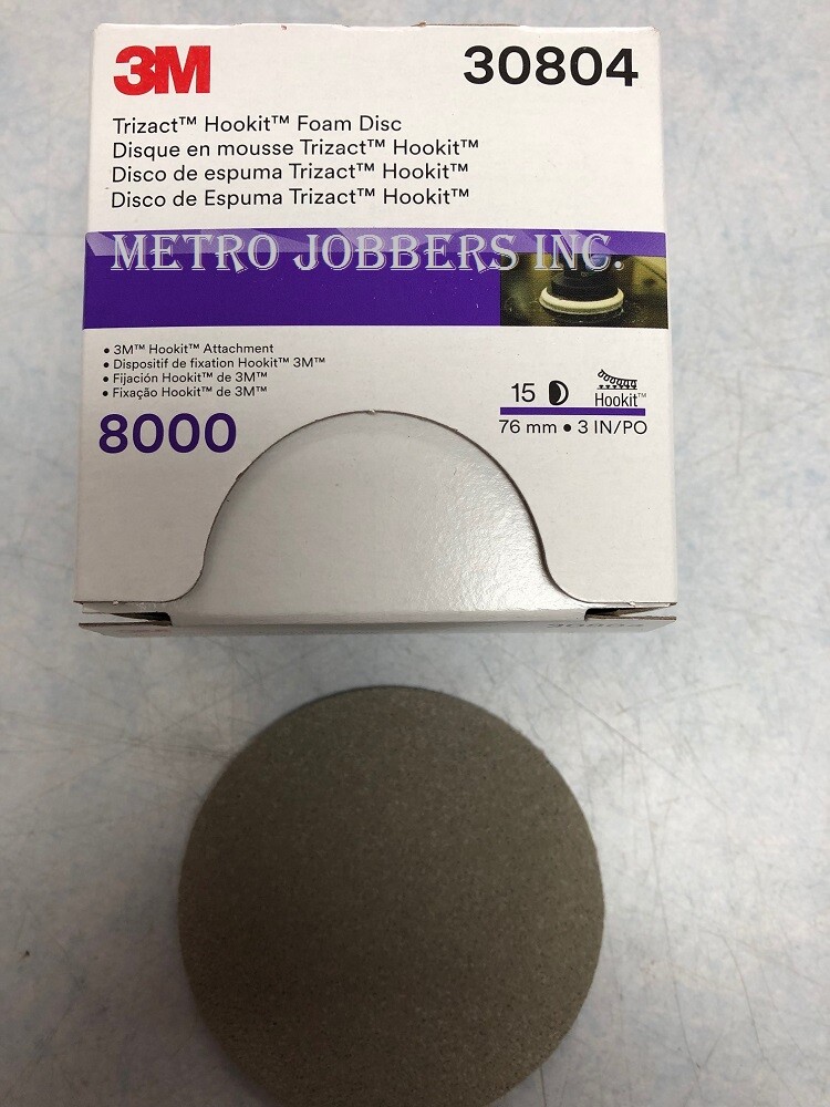 3M 30804 3" 8000 Grit Trizact Hookit Foam Abrasive Disc 443SA 15/Box ...