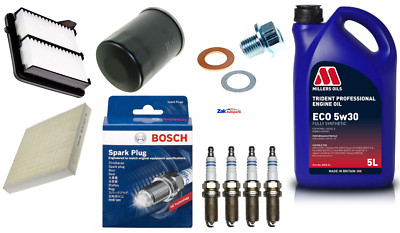 FULL BOSCH SERVICE KIT FOR HONDA JAZZ 1.3 PETROL 5L OIL + BOSCH KIT ...