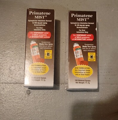 Primatene MIST Epinephrine 160 Sprays Each Lot Of 2 Inhalers Exp 2025 ...