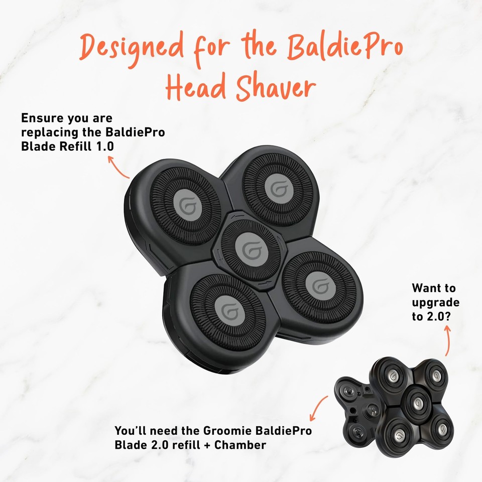 Groomie BaldiePro Cordless Bald Head Shavers for Men, Blade Refill ...